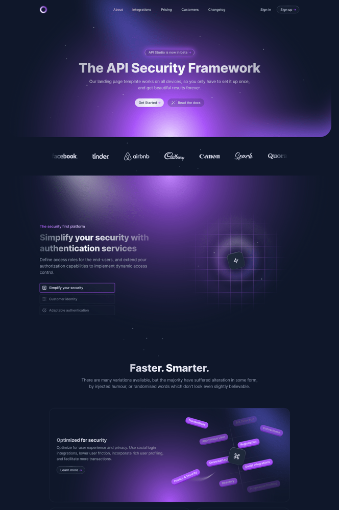 Dark Next js Landing Page Template Cruip