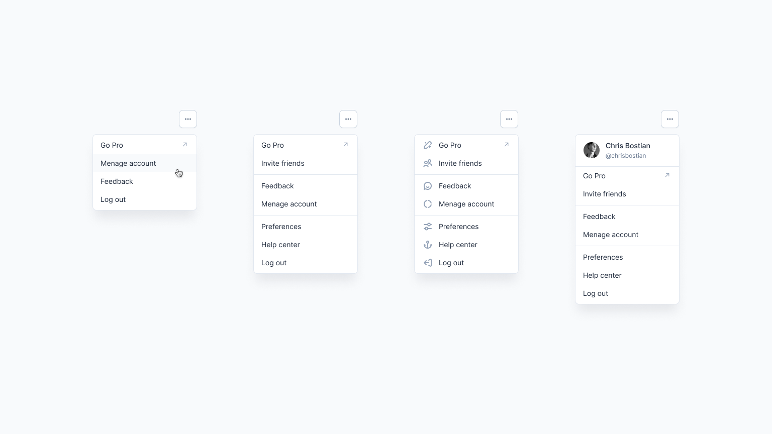 4 Examples of Dropdown Menus with Tailwind CSS and Radix UI - Cruip