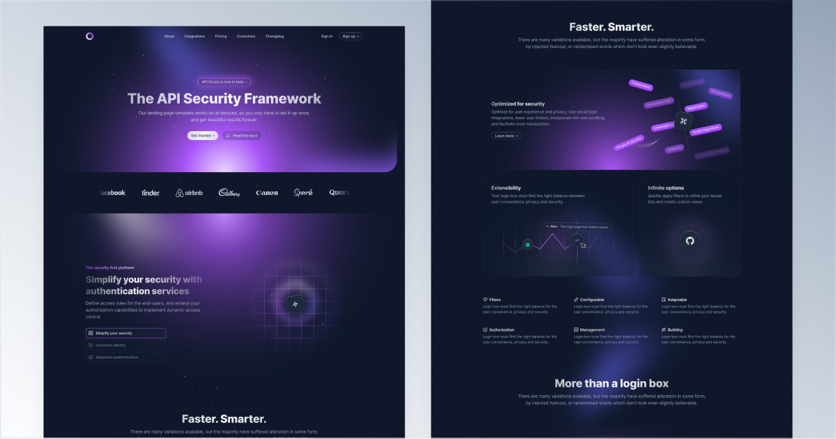 Dark Next.js landing page template - Cruip